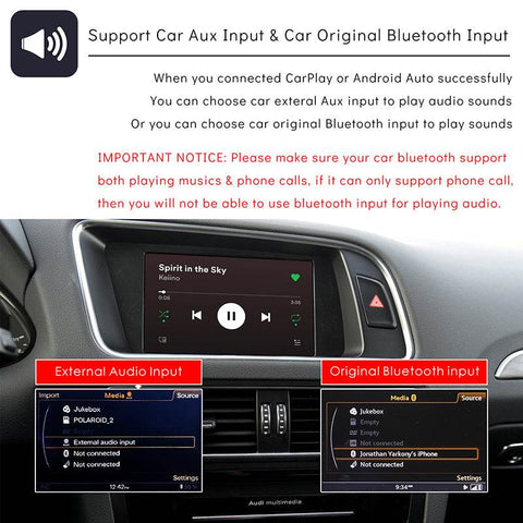 For Audi A4 A5 Q5 MMI 3G Wireless CarPlay Android Auto Mirroring Kit ...